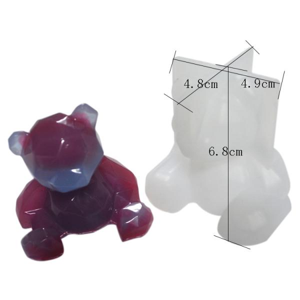 Quality Handmade Silicone Resin Mold Diy Epoxy 3D Bear Silicone Mold Reusable for sale