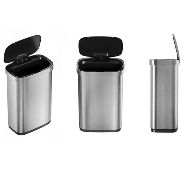 Quality Big Volume Steel Automatic Sensor Trash Bin Open Top Touchless Trash Can for sale
