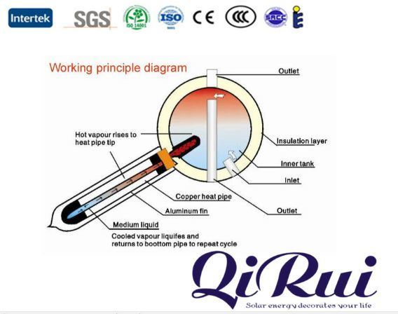 Evacuated Tube Calentador Solar Boiler Integrated Best Pressurized Geyser Direct Heating System Home Solar Energy Hot Water Heater with Copper Pipe