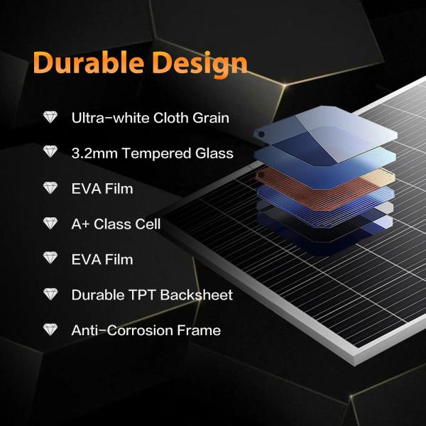 Quality 200w 400w 800w Solar Panel Kit 12v With Mounting Brackets Rv Caravan Camper Van for sale