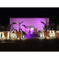 Quality Giant Purple Lighting Inflatable Cube Tent Printed For Exhibition for sale