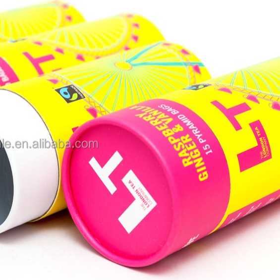 Quality Recyclable Paper Tube Tea Packaging 63mm Diameter Offset Printing for sale