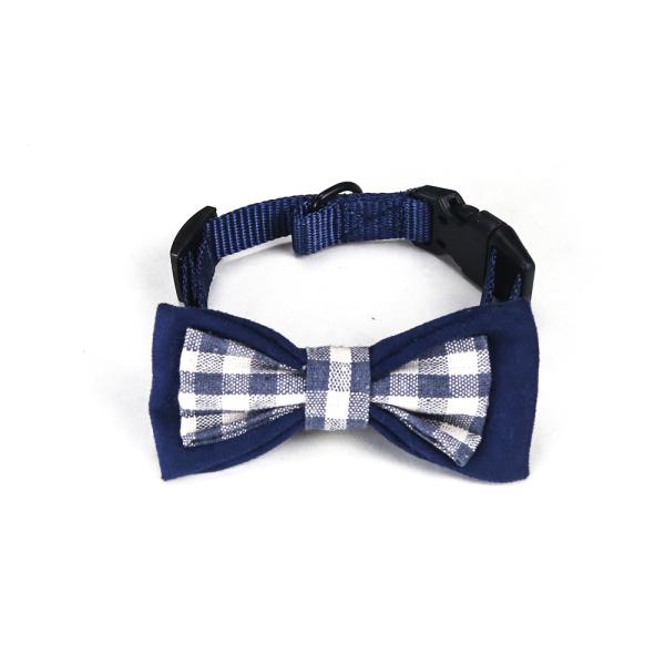 Quality 0.6 Inch Black And White Nylon Dog Collars And Bow Tie Dog Boy Girl for sale