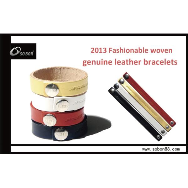 Quality 2013 fashionable new design custom leather bracelet lower price wristband for sale