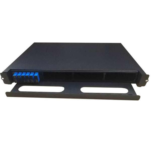 Quality SC 24 Ports 1U Rack Mount Slide Fiber Optic Patch Panel For Data Center Cabinet for sale