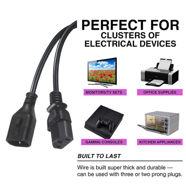 Quality IEC C14 to C13 Power Cord 1.5M 250V 16A for Computer Servers for sale