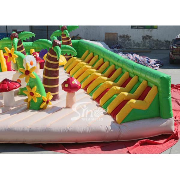 Quality 10x10m Big yellow duck inflatable theme park with sun beach sofa for entertainme for sale