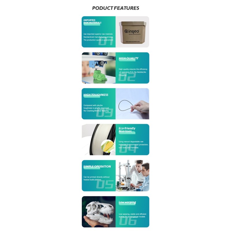 Strong Toughness for 3D Printer 18 Colors Skin Tone PLA Filament High Quality