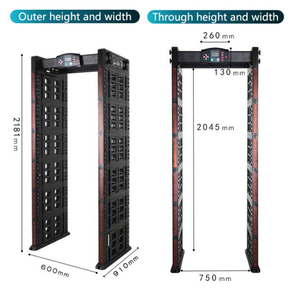 Quality Outdoor Walk Through Security Metal Detector Gate Light Weight ABS Material for sale