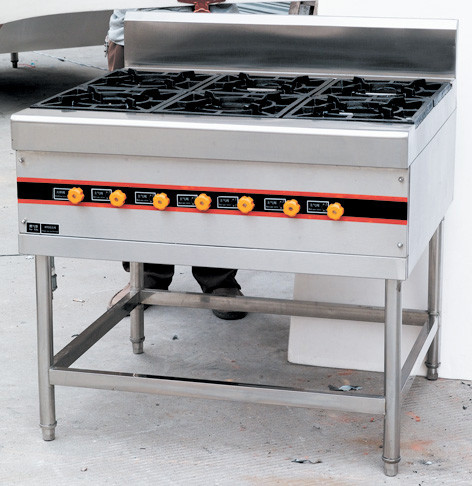 Quality Stainless Steel Commercial Kitchen Floor Burner Cooking Range BGRL-1280 for sale