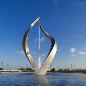 Quality Hairline Garden Metal Statue With Fountain Outdoor Abstract Art Fountain Statues for sale