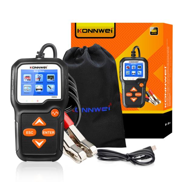 Quality Motorcycle / Car Battery Voltage Tester Diagnostic Tools Konnwei KW650 6-12V for sale