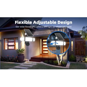 Quality Solar Powered PIR Motion Detection 4G Floodlight Security Camera 4MP for sale
