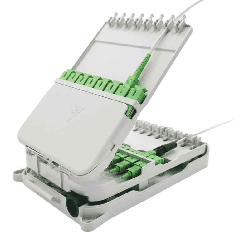 Quality 16Core Splitter FTTH Distribution Box UPC / APC Wall Mount Light Grey for sale
