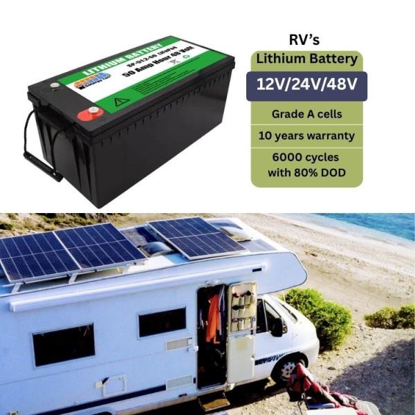 Quality Lithium Deep Cycle Rv Batteries Pack Lightweight Safe 12 Volt Lithium RV Batteries for sale