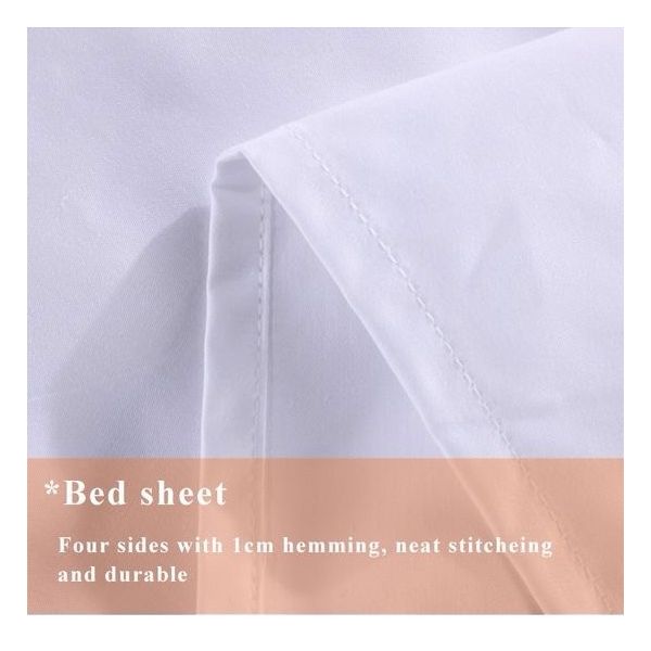 Quality Custom Size Breathable Hotel Bedding Set White Cotton Bed Sheet for sale