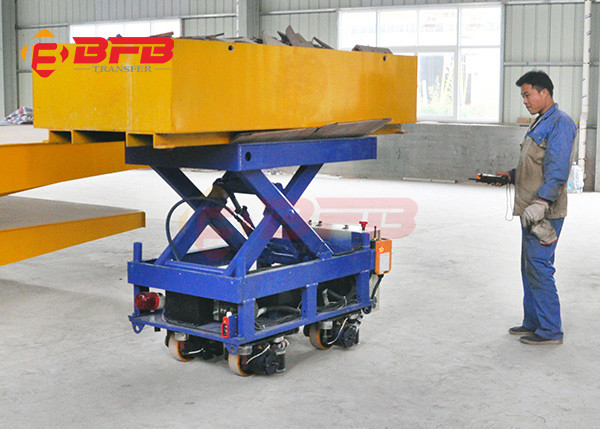 Quality Crane Work Hydraulic Lifting Transfer Cart With Large Table Electric Power for sale
