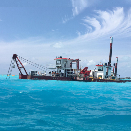 Sea sand reclamation China river dredger in working site