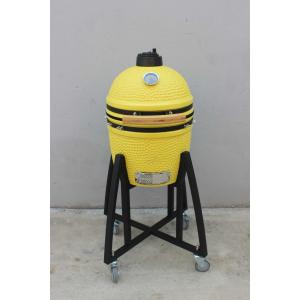 Quality Ceramic 16 Inch Kamado Grill Charcoal Lemon Color 40cm With Cart And Without for sale