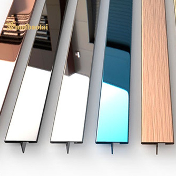 Quality 3048mm Black PVD Coated 304 Stainless Steel Tile Trim and Effect Tile Strip for Corner Protection for sale