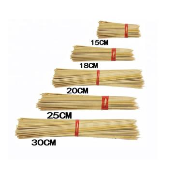 Quality Biodegradable 40cm Bamboo Barbecue Skewers Round Kebab Bbq for sale