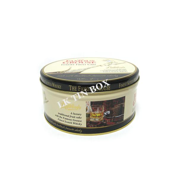 Quality Luxury Biscuit Round Biscuit Tin With Lid Printed Stackable , Metal Tin for sale
