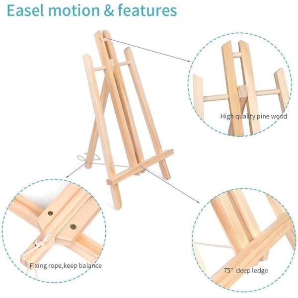 Quality Adjustable Desktop Wooden Display Easel Triangular Portable Easel Stand For Art for sale