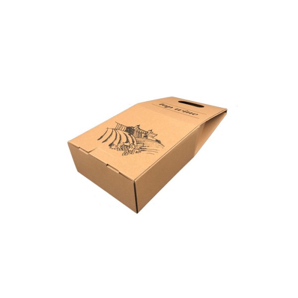 Quality Biodegradable Brown Wine Gift Box Packaging / Three Bottle Wine Gift Box for sale