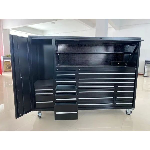Quality 72 Inch Tool Cabinet with Work Bench and Wheels Functional Tool Storage Solution for sale