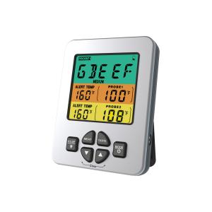 Quality Food Smoker Dual Digital Probe Thermometer With Lcd Display Three Color for sale