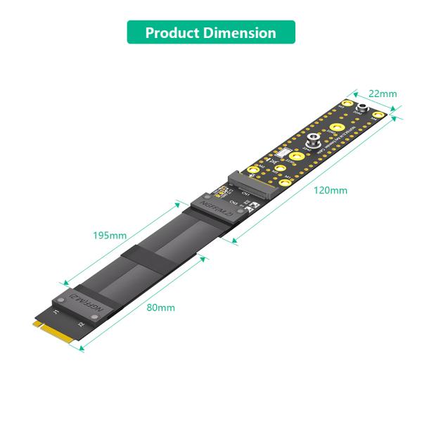 Quality M.2 NVMe SSD Extension Cable PCIe 3.0 X4 Full Speed with 20cm Length for Key M for sale