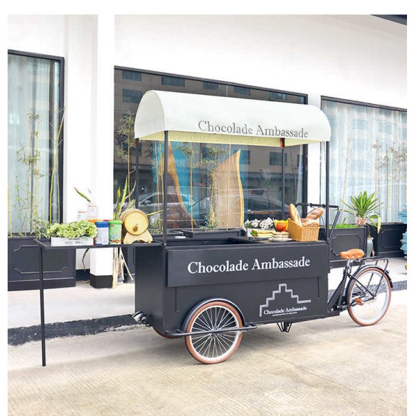 Quality Outdoor Street Hotel Tricycle Ice Cream Cart Bicycle Design with Milk Raw Material for sale