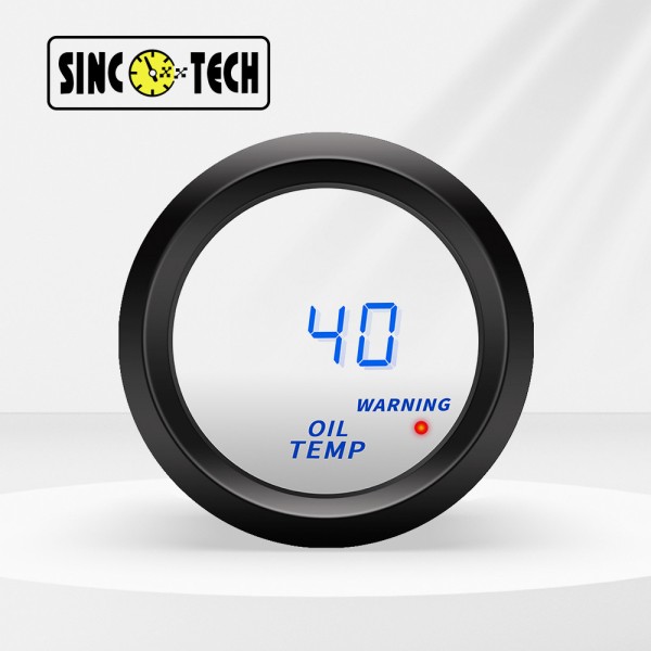 Quality Sinco Tech 6115B Plastic 2”Oil Temp Gauge Meter Auto Mobile Led Display White Screen for sale