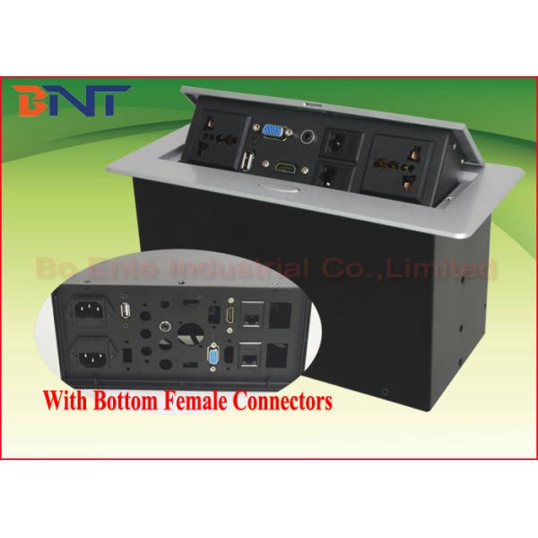 Quality Multi Function Conference Desktop Pop Up Power Socket Box Zinc Alloy Round for sale