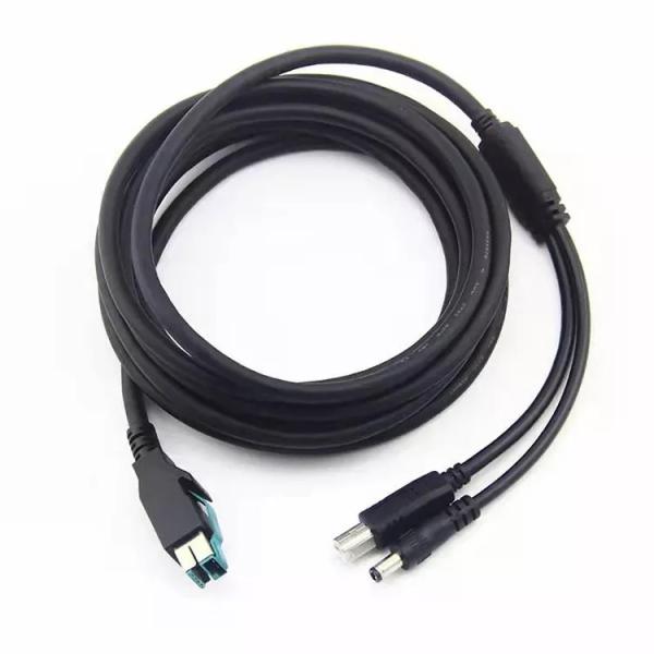 Quality DC 5.5x2.1 POS Machine Cable , Straight USB To 12V DC Power Cable for sale