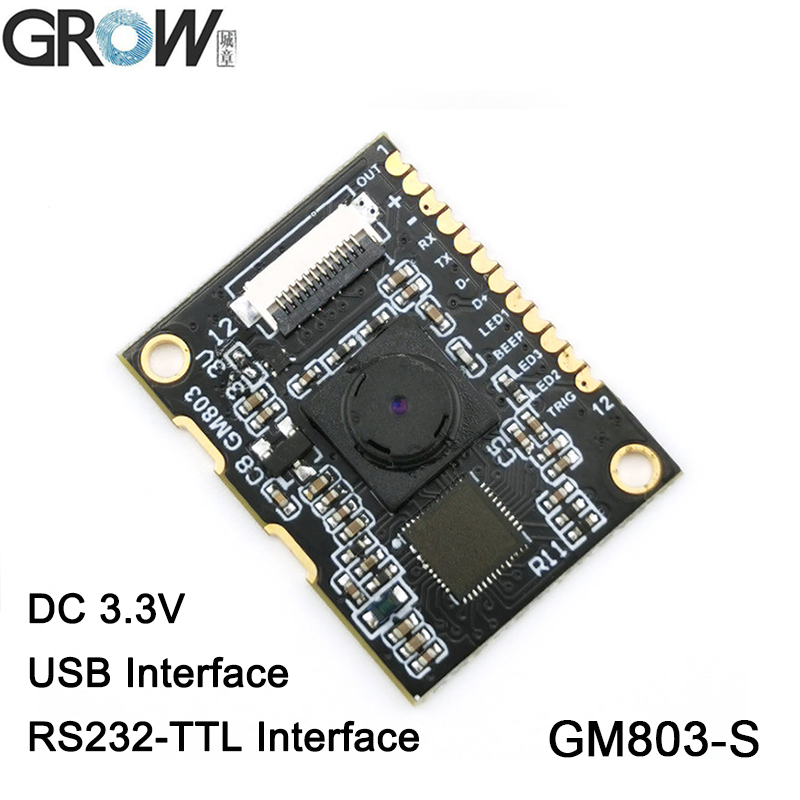 Grow GM803 Series DC3.3V USB/Ttl232 Barcode Scanner 1d/2D Qr Bar Code Reader