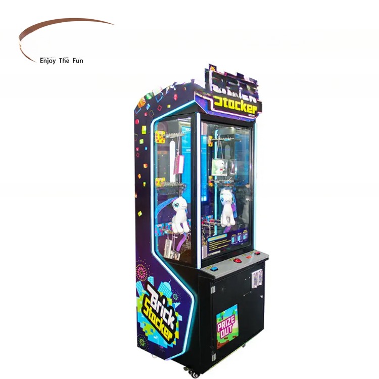 Close-up of prize mechanism in arcade machine