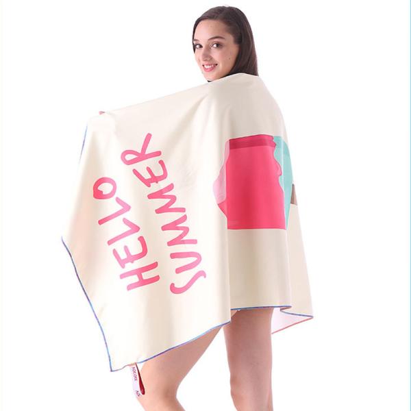 Quality Easy Cleaning Microfiber Suede Beach Towel Fast Dry Custom Moisture Proof for sale