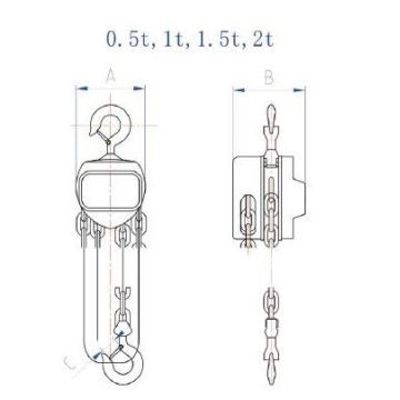 Quality 2000KG JCB High Strength Industrial Hand Chain Pulley for sale