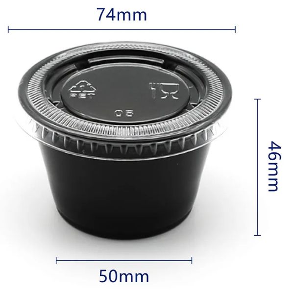 Quality Biodegradable Plastic Sauce Cup Clear White Food 2OZ for sale