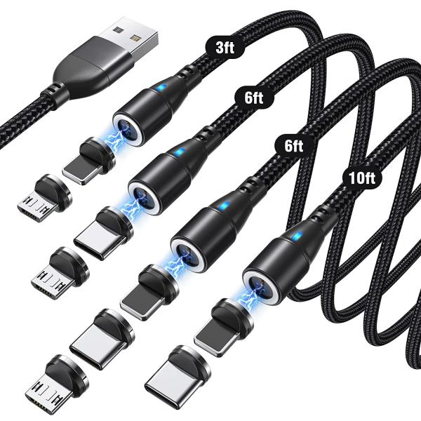 Quality 360 Rotating Magnetic Micro USB Cable 6ft For Data Transmission for sale