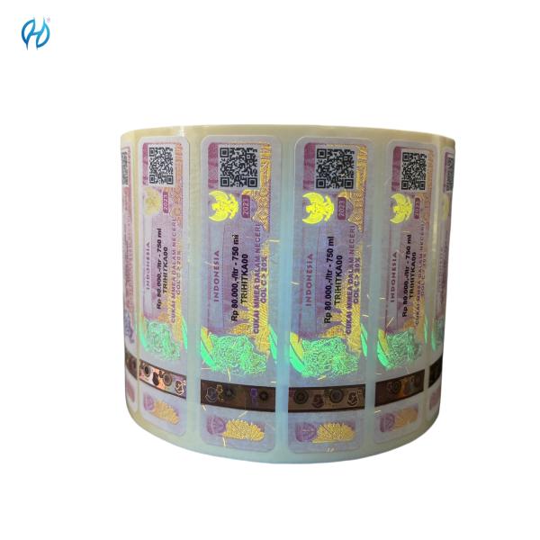 Quality Custom Holographic Security Stickers Offset Printed Permanent Adhesive Glossy for sale