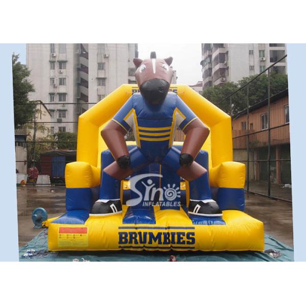 Quality Outdoor 12 mts Long Children Brumbies Ruby Inflatable Obstacle Course Made Of for sale