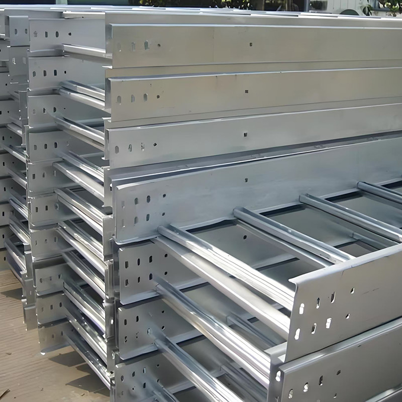Ladder type cable tray showing trapezoidal structure and ventilation design