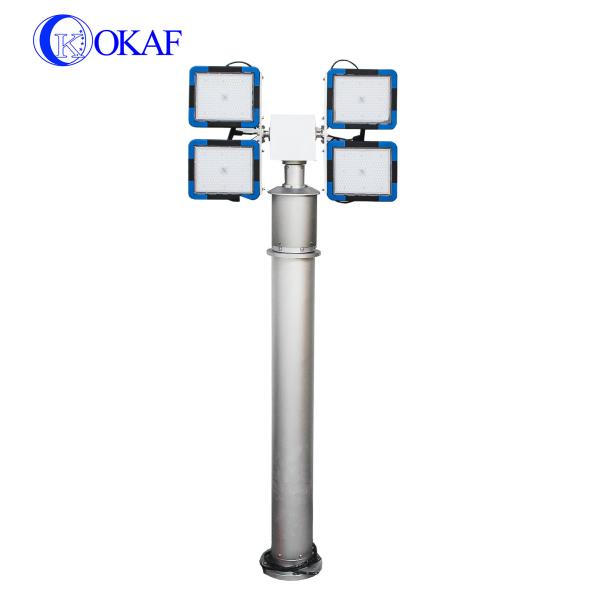 Quality Aluminum Alloy Telescopic Mast Pole Emergency Mobile Lifting Light Ground / Truck Mount for sale