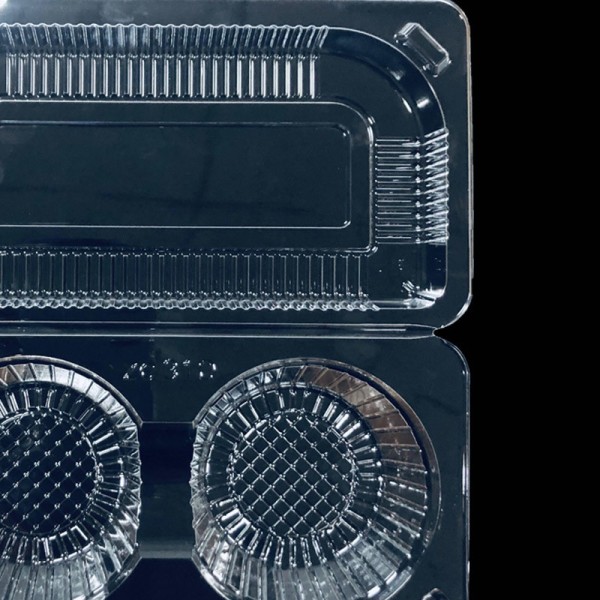 Quality Matt Lamination Printing Two Compartments Clamshell Box for Take Away Plastic for sale