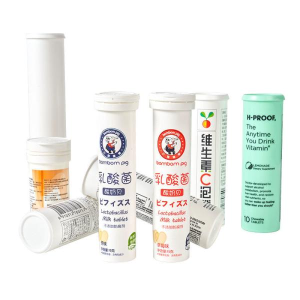 Quality Customized Logo PP Effervescent Tablet Tube With Cap 6 Colors MAX Print PP for sale