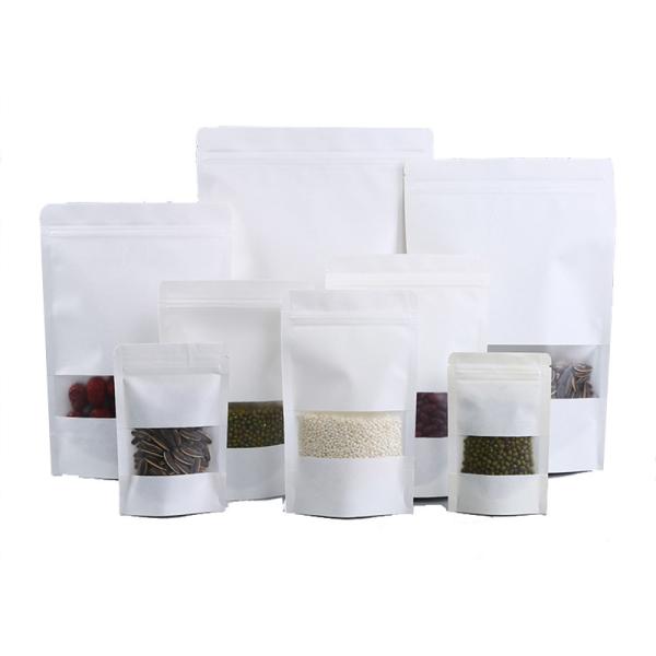 Quality Resealable Stand Up LDPE Kraft Paper Food Pouches Aluminum Foil With Zipper for sale