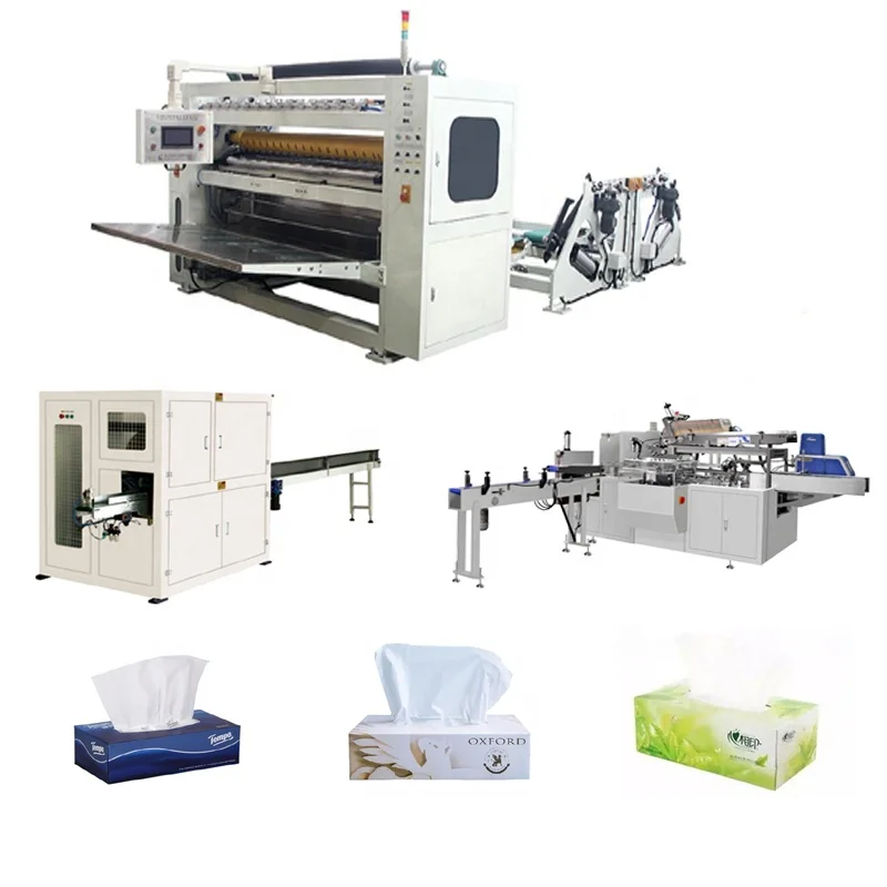 Quality Used V fold facial tissue folding machine with high speed automatic packing machine for sale