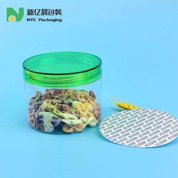 Quality 1460ml Food Grade Cookie Clear Plastic Jars White Lids for sale